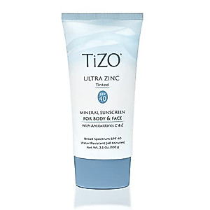 TIZO Ultra Zinc Body Face Sunscreen Tinted SPF 40, 3.5 oz