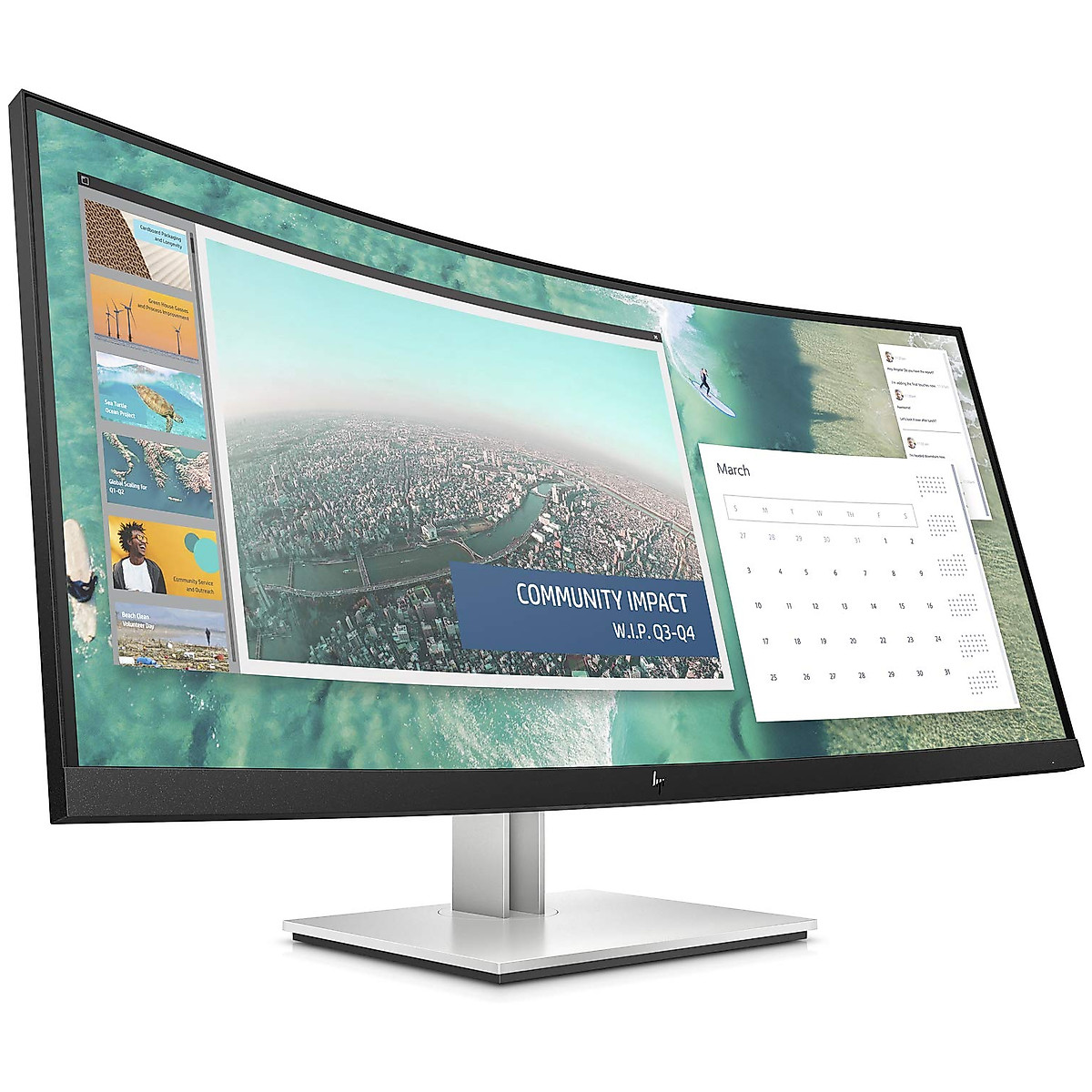 HP E344C 34" 21:9 VA LED Monitor, Black