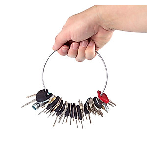 Lucky Line Pull-Apart 4-3/4" Tension Closure Steel Key Ring, 5 Pack (74405)