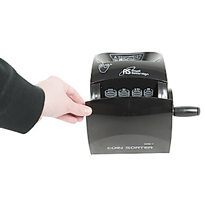 Royal Sovereign 1 Row ECO-Friendly Manual Hand Crank Coin Counter/Sorter (QS-2N), Single,Black