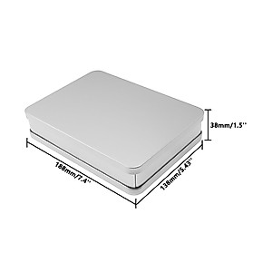 Ulifestar Metal Empty Boxes, Tin Boxes with Lid,Small Silver Tin Boxes,Stackable Organizer Containers,4PCS Storage Tin for Home Outdoor Active Storage Containers