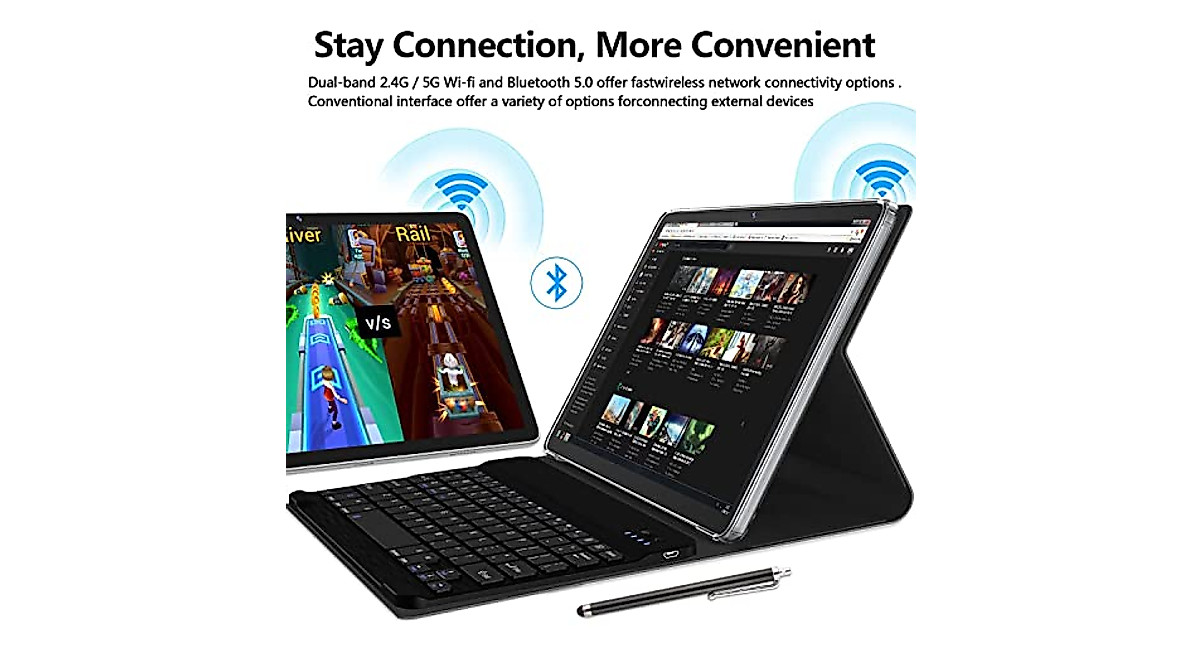 2023 2 in 1 Tablet with 128GB Storage & 1TB Expand