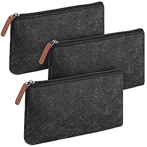 Mr. Pen- Pencil Case, Pencil Pouch, 3 Pc, Black Felt, Small Pencil Case, Pencil pouch Small, Pen Case, Pen Bag, Office Supplies, Canvas Pencil Case, Pencil Bags, Pen Pouch, Pencil Pouches with Zipper