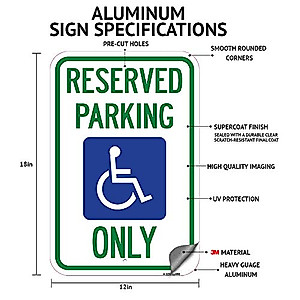 Reserved Parking Sign One Parking Space Per Owner Only, Violators Will Be Towed Away at Vehicle Owner's Expense | 12" X 18" Heavy-Gauge Aluminum Rust Proof Parking Sign | Made in The USA