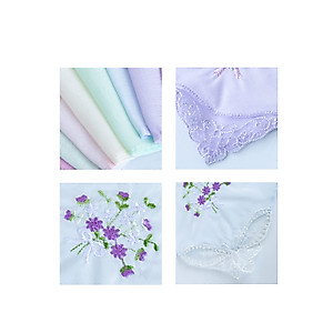 CoCoUSM Womens Handkerchiefs Lace Embroidered Cotton Handkerchiefs Bulk