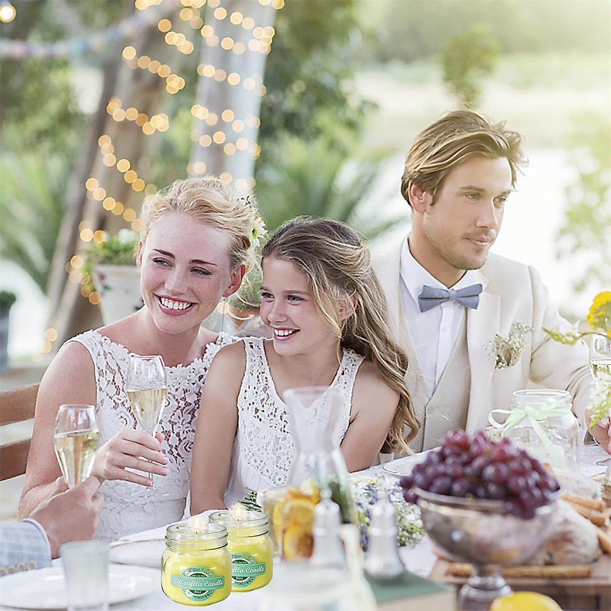 Citronella Candles Outdoor 2 Pack,16oz Large Citronella Candles Set Organic Soy Candles, Citronella Candles Indoor,Mason Jar Candles for Garden,Patio,Yard,Home Balcony,Backyard,Home, Summer Camping