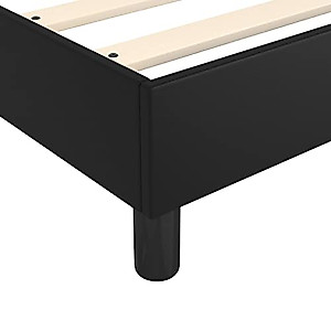 Penau Bed Frames for Bed Room Box Spring Bed with Mattress Black 76"x79.9" King Faux Leather Bed Risers