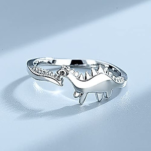 INENIMARTJ Dinosaur Rings, Cute Stegosaurus Tyrannosaurus And Triceratops Adjustable Rings,For Him Her Personalized, Jurassic Era Dinosaur Ring for Men Women (B)