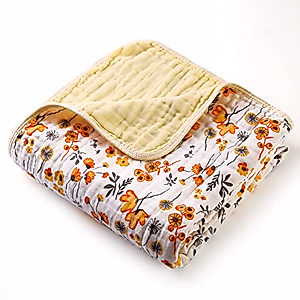 Baby Muslin Blanket - Cotton Crib Blankets for Toddlers, Soft Newborn Swaddle Receiving Blankets for Unisex Girls/Boys, Large Breathable Quilt, Nursing Cover and Kids Bed Blankets