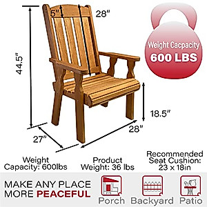 Amish Casual Heavy Duty 600 Lb High Back Mission Treated Patio Chair (Cedar Stain)