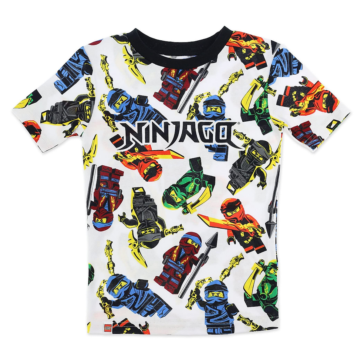 LEGO Ninjago Boys' Pajama Set 4-Piece Cotton PJs, Red, Size 8