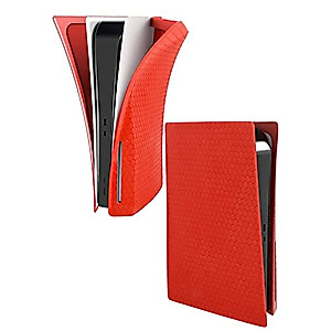 DOB SECHS Silicone PS5 Cover for Playstation 5 Disc Edition Console, Anti-Scratch, Anti-Fall PS5 Skin Protective Cover, Waterproof, Dustproof PS5 Console Cover, Red
