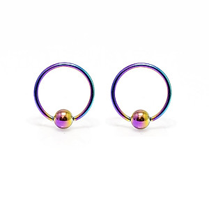 BodyJewelryOnline Captive Bead Ring 6pc 18G Anodized Titanium Nose Lip Ear Cartilage Septum CBR