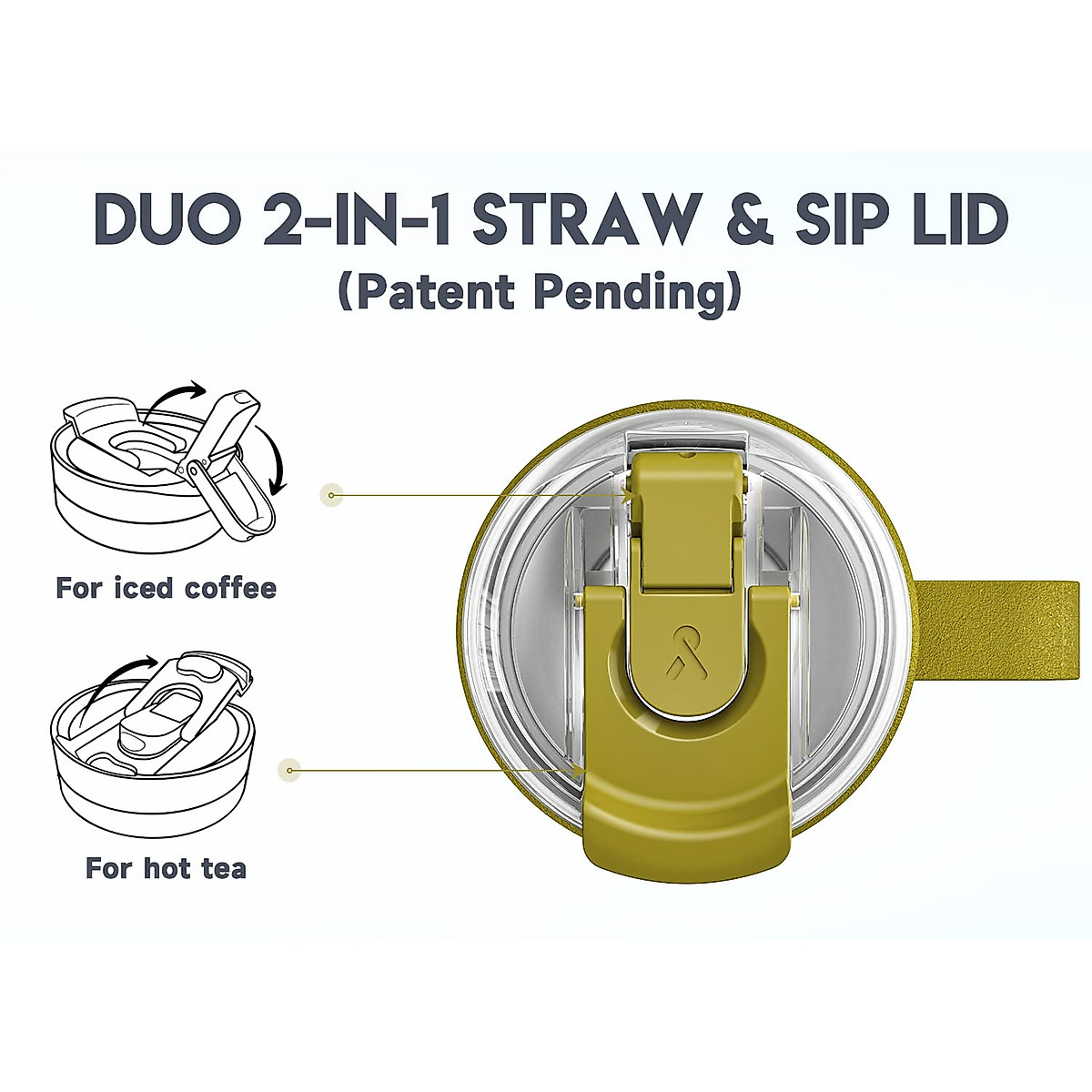 Meoky 40oz Tumbler with Handle, Stainless Steel Travel Mug with 2-in-1 Straw and Sip Lid, Vacuum Insulated Coffee Mug, 100% Leak Proof, Keeps Cold for 34 Hours or Hot for 10 Hours (Forest)