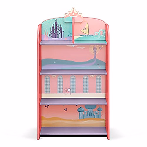 Disney Princess Wooden Playhouse 4-Shelf Bookcase for Kids by Delta Children - Greenguard Gold Certified, Pink