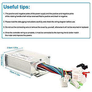 Opaltool Brushless Controller, 36V/48V Aluminium Alloy E-Bike Brushless Motor Controller for Electric Bicycle Scooter (350W)