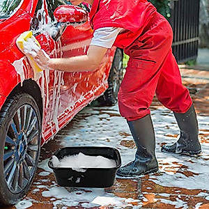 Wekioger Plastic Dish Pan, 14 Quart Bus Tubs, 4-Pack (Black)