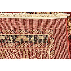 Unique Loom Fars Collection Area Rug - Pasadena (8' Square, Rust Red/ Black)