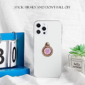 [2 Packs] Gemstones Glitter Bling Bling Phone Ring Holder, Sparkle Phone Ring Grip Artificial Diamond Stand,Rhinestone Cell Finger Ring for Phones,Pad