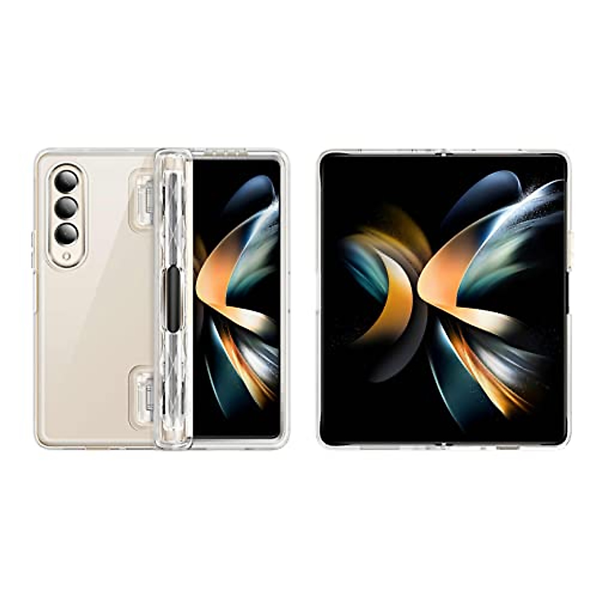 i-Blason Cosmo Series for Samsung Galaxy Z Fold 4 Case with Pen Holder 5G (2022), Stylish Protective Bumper Z Fold 4 Clear Case with Built-in Screen Protector (Clear)