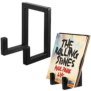 Tideme Vinyl Record Storage Holder, Black Metal Vinyl Record Display Stand, Metal Album Storage for Vinyl Records