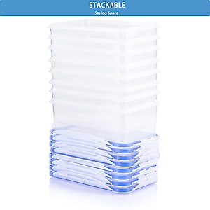 Tauno Plastic Food Storage Containers with Airtight Lids, 3.3 Cup Food Prep Containers for Kitchen and Pantry Organization, Reusable and BPA Free Lunch Boxes, Microwave/Dishwasher/Freezer Safe, 20 Pack