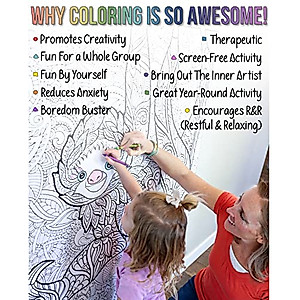 Artistic Chaos Ink Giant Lab Week Coloring Poster 60"x42" Made in USA, Rolled not Folded, Huge Coloring Pages, Great Craft for School Classroom, Party, Activities. Hours of Entertainment. (Labweek)