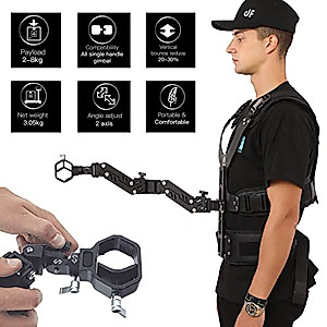 DF DIGITALFOTO Thanos-SE Support Vest Rig System,Filmmakers Kit Gimbal SteadiCam Compatible with DJI RS2/RS 3 PRO Mini/Ronin S,ZHIYUN Crane 3S for Videographer Smoothing footage 4.4-17.6 lbs Load