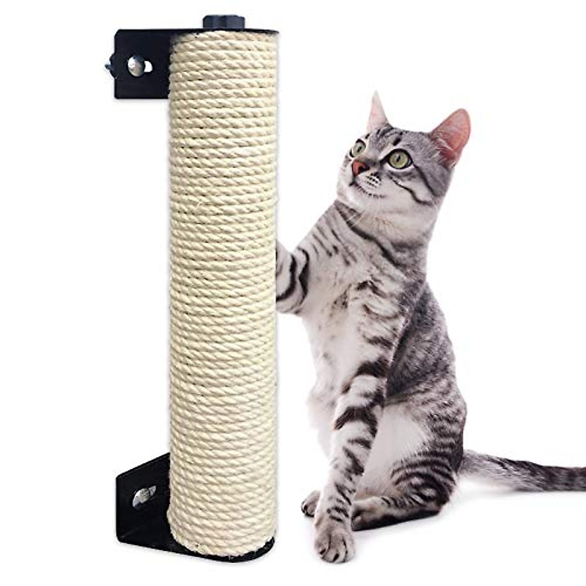 Cat Scratching Post Cage Mounted Cat Scratcher Space-Saving Sisal Scratch Post for Cat Grinding Claws Scratching and Climbing