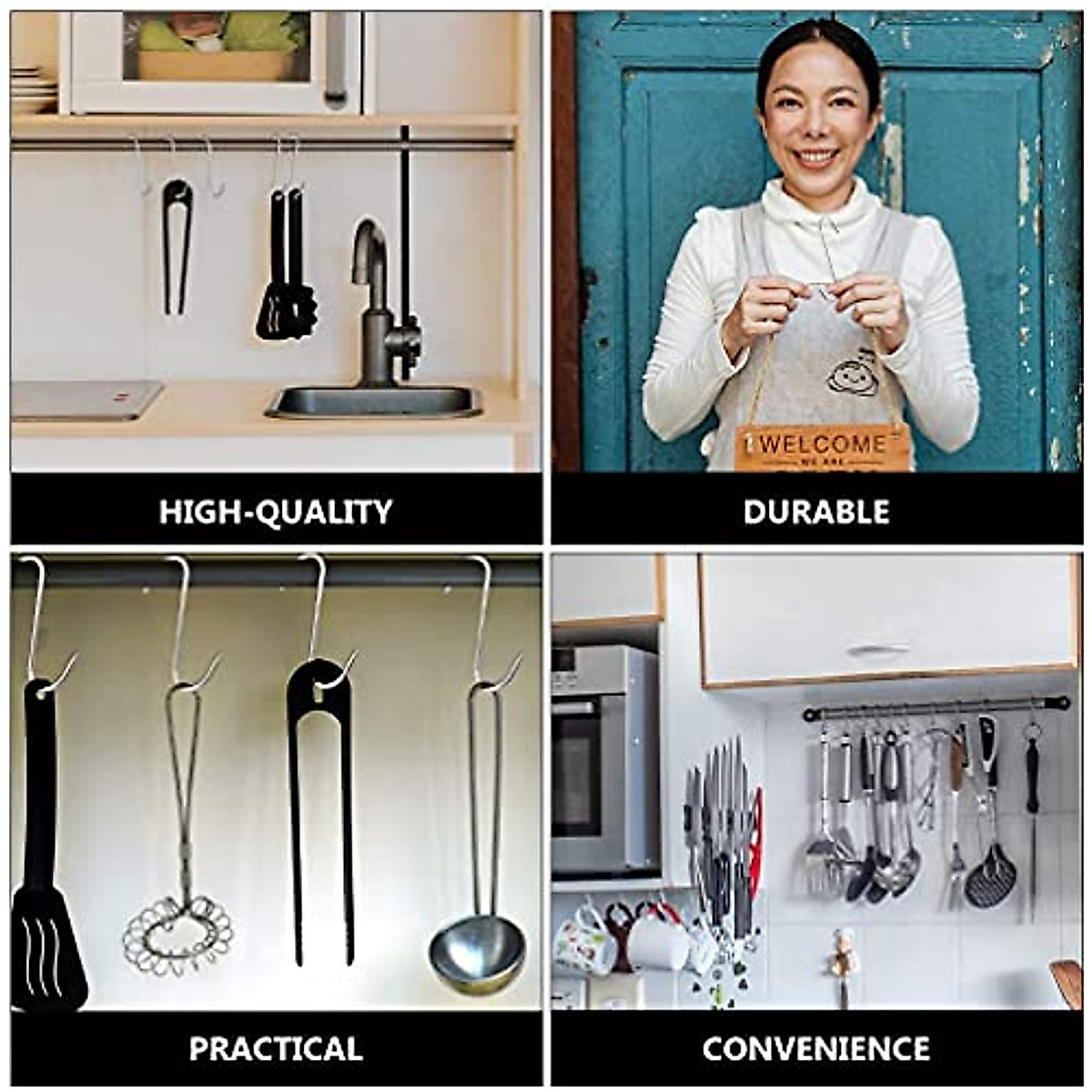 S Hooks for Hanging Meat, 20PS 5" Stainless Steel Sharp Prong S-Hooks Heavy Duty S Shaped Butcher Processing Hanger for BBQ Pork Sausage Bacon Hams Chicken Duck Turkey Poultry Smoker Curing Roast