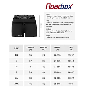 Roadbox Womens Spandex Shorts with Pockets - 3" Ultra-Soft Tight Fit Shorts for Female Quick Dry for Gym Workout Exercise