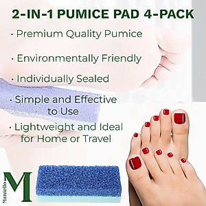 Mantello Pumice Stone for Feet- Foot Scrubbers for Shower and Foot Tub- Pumice Stone for Feet Callus Remover- Double Sided Foot Scrubber Dead Skin Remover- 4 Pack