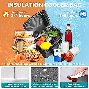 9.8L 16Cans Insulated Lunch Bag for Men Women, Reusable Insulated Lunch Box for Adult Men Women, Leakproof Cooler Bag Mens Lunchbox for Adults Work Office Picnic Beach with Shoulder Strap, Grey