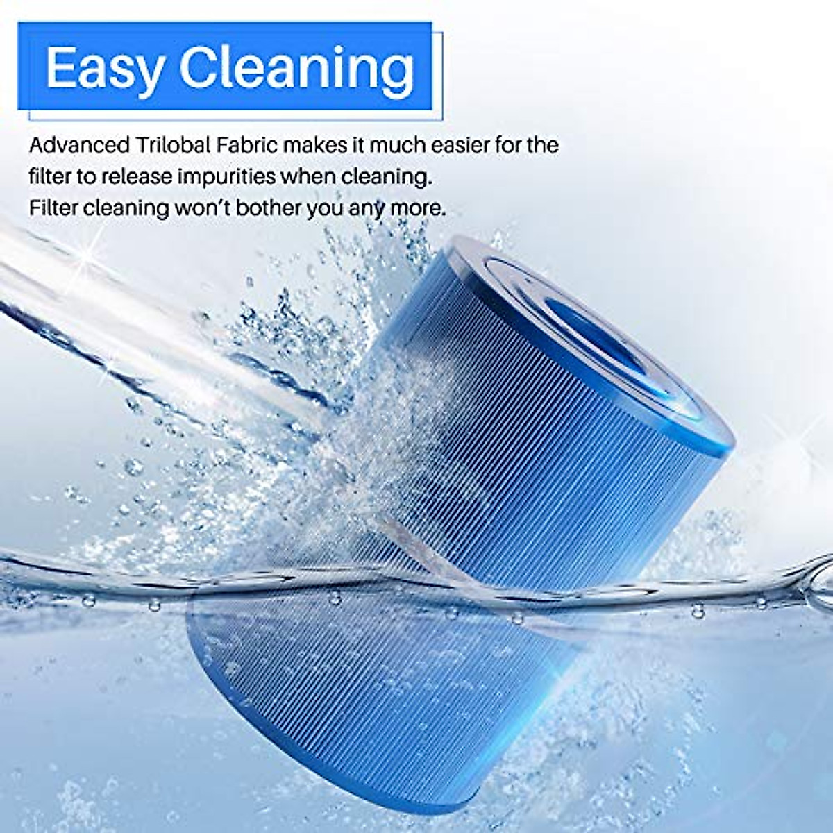 POOLPURE PLFC-8465-M Spa Filter Replaces Watkins 31114, Compatible Unicel C-8465RA, Pleatco PWK65-M, Filbur FC-3960M, 71827, 71828, 65 sq. ft Hot Spring Spa Filter 2PACK