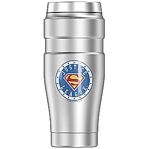 THERMOS Superman Superman Athletic Logo, STAINLESS KING Stainless Steel Travel Tumbler, Vacuum insulated & Double Wall, 16oz