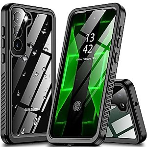 Oterkin for Samsung Galaxy S23 Case Waterproof, Galaxy S23 Case with Built-in Screen Protector [Support Fingerprint Unlock][360°Full Body Protection][12FT Military Grade] Rugged S23 Phone Case (Black)