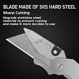 Lichamp 6-Pack Folding Utility Knife Box Cutter, Quick Change Razor Knife Utility Pocket Construction Blade Knife, (Silver, C6SL)