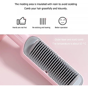 PATINS Electric Hair Straightening Comb Professional Heated Comb Wet Dry Use Hair Straightener Anti-scalding Hair Straight Curling