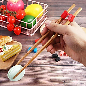 5Pcs Reusable Chopstick Helpers Training Chopsticks Hinges Connector Training Chopstick for Adults Kids Beginner Trainers or Learner(Black)