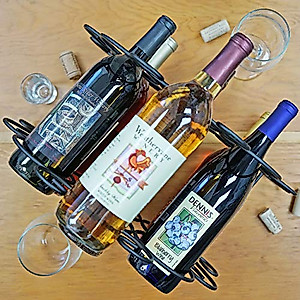 Southern Homewares 7-Bottle Minuet Free Standing Wine Rack w/Scroll Design for Kitchen Organization of Wine Spirit Bottles - ‎SH-10048