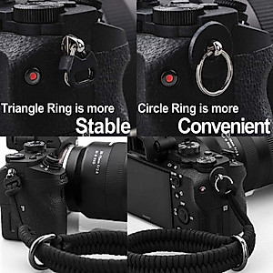 AQAREA Camera Wrist Strap for DSLR Mirrorless Camera, Quick Release Camera Hand Strap with Safer Connector（Black）