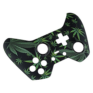 eXtremeRate The Great Wave Patterned Front Housing Shell Faceplate for Xbox One Elite Controller Model 1698 with Thumbstick Accent Rings - Controller NOT Included