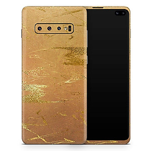 DesignSkinz Molten Gold Digital Foil Swirl V8 Protective Vinyl Decal Wrap Skin Cover Compatible with The Samsung Galaxy S20 (Screen Trim & Back Glass Skin)