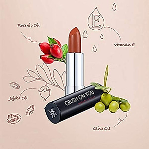 READY TO SHIINE Matte Lipstick for Women, Creamy Satin Finish, Burnt Sienna with a Rosy Orange Twist and Brownish Color, Vegan, Smooth Sheer Moisturizing, CRUSH ON YOU 302 Close to You