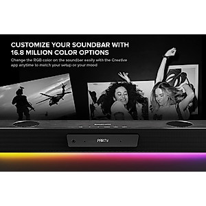 Creative Sound Blaster Katana V2 RGB True 5.1 Multi-Channel Gaming Soundbar with Subwoofer, ft. Tri-Amplified 5-Driver Design and Super X-Fi Technology, SXFI Battle Mode