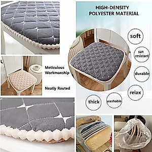 Kitchen Chair Cushions with Ties,Dining Chair Cushions 18x17,Chair Pads for Dining Chairs No Slip,Adjustable Detachable Seat Pads for Dining Chairs Yellow,4 Pack