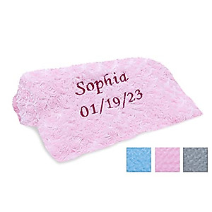 Lily and Page Personalized Baby Blanket - Pink Custom Baby Blanket for Baby Girl, Custom Name Fleece Blankets Cozy Plush Material, The Perfect Baby Gift