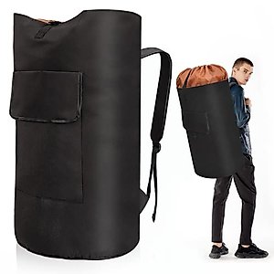 SJEhome 115L Laundry Bag Backpack Extra Large, Portable Durable Laundry Bag with Adjustable Padded Shoulder Straps,Heavy Duty laundry bag with Pocket for College Dorm,Travel,Laundromat,Apartment,Black
