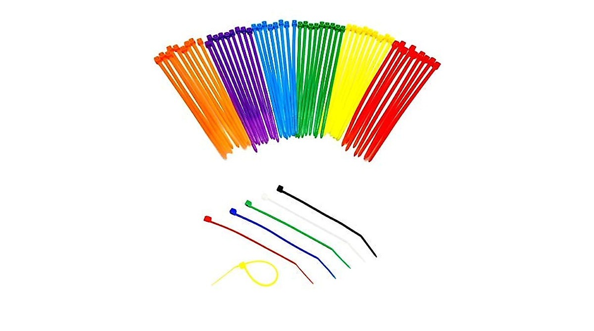 1200 Assorted Color Zip Ties for Home & Office Use