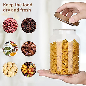 Yangbaga 2PCS Large Glass Storage jar with Lid，86 OZ Airtight Glass Food Canister Container for Kitchen Countertops BPA-Free Grain Dispenser Container for Flour/Pet Snacks/Egg/Coffee/Candy